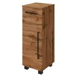Unterschrank Welltime "Luena", braun (eiche), B:30cm H:79cm T:35cm, Holzwerkstoff, MDF, Schr&auml;nke, Unterschrank, Breite 30 cm, mit Soft-Close-Funktion