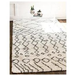 Hochflor-Teppich "Temara Shag, LAGERR&Auml;UMUNG", beige (elfenbeinfarben, grau), B:122cm H:51mm L:183cm, Polypropylen (PP), MyFlair M&Ouml;BEL & ACCESSOIRES, Teppiche, gewebt, Scandi Design, ideal im Wohnzimmer & Schlafzimmer