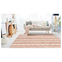 Wollteppich me gusta "Bohist 225", rosa (rosa, creme), B:200cm H:15mm L:290cm, Wolle, Teppiche
