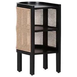 Kommode GUTMANN FACTORY "Spectra", schwarz, B:30cm H:62cm T:40cm, Massivholz, Sideboards, Kommode, mit Wiener Geflecht