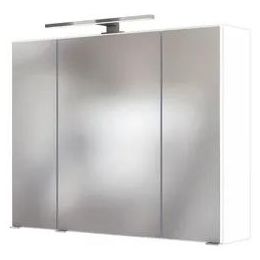 Spiegelschrank Welltime "Malibu", wei&szlig;, B:80cm H:64cm T:20cm, Holzwerkstoff, Schr&auml;nke, Spiegelschrank, Breite 80 cm, mit Spiegelt&uuml;ren und T&uuml;rend&auml;mpfern
