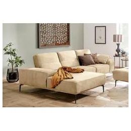Ecksofa W.Schillig "run, Designsofa mit tollem Sitzkomfort, bequem, L-Form", beige (sahara s37), B:299cm H:88cm T:178cm, Longlife Xtra-Leder Z73: Naturwalkleder der Luxusklasse aus den erlesensten Rohh&auml;uten. Hautst&auml;rke 1, 1 &ndash; 1, 3 mm;ROHLEDER Jacquard-Flachgewebe Q2 W60 (63% Polyester, 37% Polyacryl);ROHLEDER Chenille-Flachgewebe Q2 W77 (68% Polyacryl, 32% Polyester);Stoff S37 (100% Polyester), So