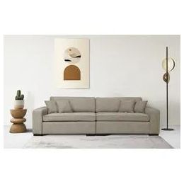 2-Sitzer Home Affaire "Skara XXL", beige (dunkelbeige), B:280cm H:86cm T:130cm, 100% Polyester, Sofas, Lounge-Sofa XXL mit Federkern-Polsterung, in vielen Bezugsvarianten