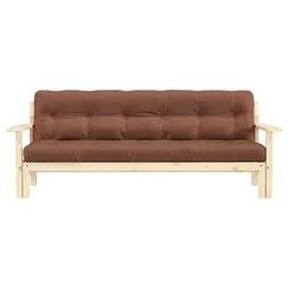 Schlafsofa KARUP DESIGN "Unwind", braun (clay braun), B:190cm H:14cm T:92cm, Sofas, Schlafsofa, Mit Holzstruktur, inkl. Futonmatratze, Liegefl&auml;che 130x190 cm