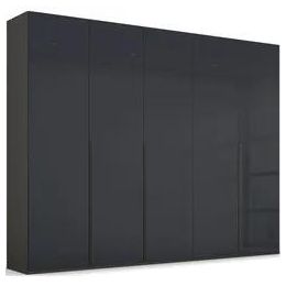 Dreht&uuml;renschrank Rauch "Kleiderschrank Schrank Garderobe W&auml;scheschrank PURISMA Glasfront", grau (graphit, glas basalt), B:251cm H:223cm T:60cm, Holzwerkstoff, Schr&auml;nke, Dreht&uuml;renschrank, schlichte Eleganz, mit umfangreicher Innenausstattung MADE IN GERMANY, Topseller