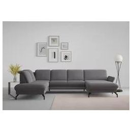 Sit & More Wohnlandschaft SIT & MORE "Fashion U-Form", braun (espresso), B:338cm H:84cm T:207cm, Sofas, Wohnlandschaft, wahlweise mit Kopfteilverstellung, Vorziehsitz, motorisch, Metallf&uuml;&szlig;e