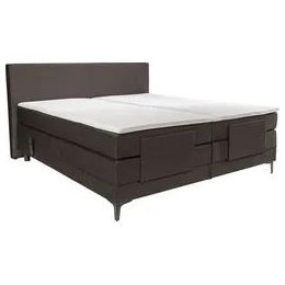 Boxspringbett Alina "Powell", grau (umbragrau dmo 84), B:192cm L:212cm, Samt DMO (100% Polyester), Komplettbetten, Boxspringbett, inkl. Motor, Matratze und Topper, in unterschiedlichen Ausf&uuml;hrungen