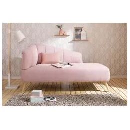 Recamiere OTTO HOME "Lucy, Chaiselonge mit Massivholzf&uuml;&szlig;en und Steppung", rosa (ros&eacute;), B:162cm H:85cm T:82cm, Struktur fein( 100% Polyester), Sofas, Recamiere, Armlehne links und rechts bestellbar