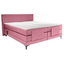 Boxspringbett Alina "Powell", rosa (altrosa gcp 8), B:192cm L:212cm, Chenille GCP (100% Polyester), Komplettbetten, Boxspringbett, inkl. Motor, Matratze und Topper, in unterschiedlichen Ausf&uuml;hrungen