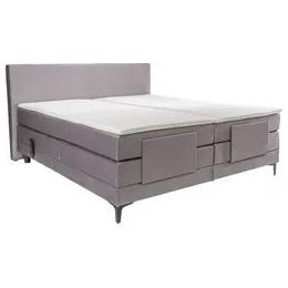 Boxspringbett Alina "Powell", grau (grau dmo 59), B:172cm L:212cm, Samt DMO (100% Polyester), Komplettbetten, Boxspringbett, inkl. Motor, Matratze und Topper, in unterschiedlichen Ausf&uuml;hrungen