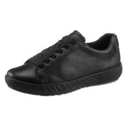 Sneaker Ara "AVIO", Damen, Gr. 5,5 (38,5), schwarz, Glattleder, Schuhe Sneaker, mit Plateau, G-Weite, Freizeitschuh, Halbschuh, Schn&uuml;rschuh