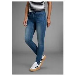Skinny-fit-Jeans Arizona "Shaping", Damen, Gr. 80, K + L Gr, blau (blau used), Jeans, Obermaterial: 79% Baumwolle, 19% Polyester, 2% Elasthan, Basic, eng lang, Jeans, skinny Passform, normale Leibh&ouml;he, in Stretch-Qualit&auml;t, Used-Look, Topseller