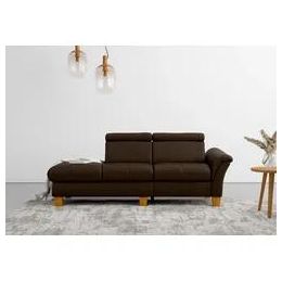 Recamiere Home Affaire "Lindgren", braun (mocca), B:206cm H:84cm T:93cm, 100% Polyester, Sofas, Recamiere, wahlweise motorische TV-Funktion, Bettkasten und Kopfteilverstellung