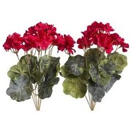 Kunstblume BOTANIC-HAUS "Geranienbusch", rot, B:22cm H:37cm T:22cm &Oslash;:22cm, Kunststoff, Kunstpflanzen