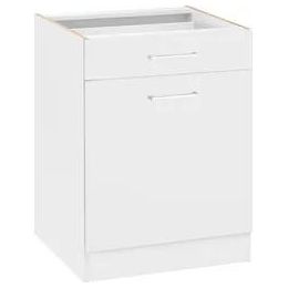 Unterschrank KOCHSTATION "KS-Kehl", wei&szlig;, B:60cm H:82cm T:60cm, MDF, Schr&auml;nke, Unterschrank, ohne Arbeitsplatte