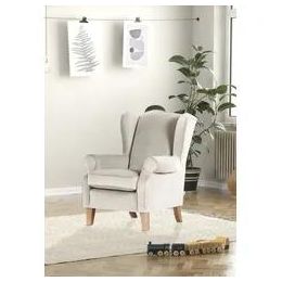 Ohrensessel GUTMANN FACTORY, beige, B:83cm H:102cm T:87cm, 100% Polyester, Sessel, Ohrensessel