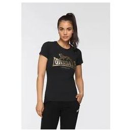 T-Shirt Lonsdale "BANTRY", Damen, Gr. S (34), schwarz, Single Jersey, Obermaterial: 95% Baumwolle, 5% Elasthan, unifarben, Rundhals, Shirts T-Shirt