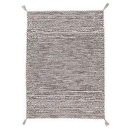 Teppich CarpetFine "Kelim Azizi, auch als L&auml;ufer erh&auml;ltlich" Gr. 3, beige, B:120cm H:5mm L:170cm, Baumwolle, Teppiche, Teppich, handgewebt, Baumwolle, Wendeteppich mit Fransen, Fleckerl, Wohnzimmer