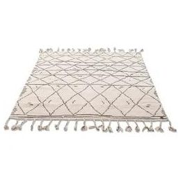 Teppich Tom Tailor HOME "Nomad" Gr. 3, beige (natur), B:140cm H:5mm L:200cm, Baumwolle, Wolle, Teppiche, Teppich, handgewebt, mit Fransen, Boho-Style