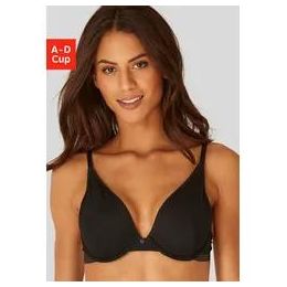 Push-up-BH s.Oliver "Zo&egrave;", Damen, Gr. 85, Cup C, schwarz, Microtouch, Obermaterial: 60% Polyamid, 35% Polyester, 5% Elasthan, BHs Push-up-BH, aus modischen Mesh in Streifen-Optik