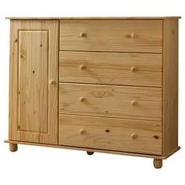 M&ouml;bilia Schubkastenkommode M&Ouml;BILIA "Chur", beige (natur), B:121cm H:102cm T:43cm, Massivholz, Sideboards, Kombikommode