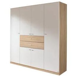 Dreht&uuml;renschrank Rauch "Landsberg", wei&szlig; (eiche sonoma, wei&szlig;), B:181cm H:197cm T:54cm, Holzwerkstoff, Schr&auml;nke, Dreht&uuml;renschrank, mit praktischen T&uuml;ren und Schubk&auml;sten