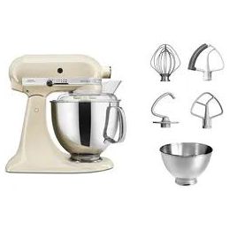 KitchenAid K&uuml;chenmaschine "K&uuml;chenmaschine 5KSM175PSEAC ALMOND CREAM", beige (creme), B:24cm H:36cm T:37cm, K&uuml;chenmaschinen, mit Zubeh&ouml;r im Wert von ca. 112,-&euro; UVP, K&uuml;chenmaschine