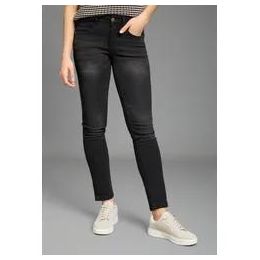 Relax-fit-Jeans Kangaroos "RELAX-FIT HIGH WAIST", Damen, Gr. 46, N-Gr, schwarz (schwarz used), Denim/Jeans, Obermaterial: 67% Baumwolle, 32% Polyester (REPREVE), 1% Elasthan, Abriebeffekte, Basic, relaxed fit kn&ouml;chelfrei, Jeans, kn&ouml;chelfreie Schnittform, krempelbare Beinabschl&uuml;sse, Topseller