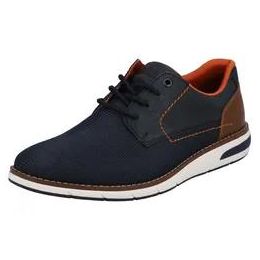 Sneaker Rieker, Herren, Gr. 44, blau, Synthetik, Schuhe Sneaker, mit kontrastfarbener Ziernaht, Freizeitschuh, Halbschuh, Schn&uuml;rschuh