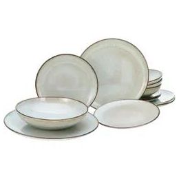 Tafelservice Creatable "Geschirr-Set Stone Town", grau, 12 Stk., Steinzeug, Geschirr-Sets, Tafelservice, Service, organische Form, Handmade Charakter, 12 Teile, f&uuml;r 4 Personen
