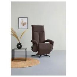 Sit & More TV-Sessel SIT & MORE "Tycoon", braun (dunkelbraun), B:74cm H:112cm T:82cm, 100% Polyester, Sessel, wahlweise manuell, mit zwei Motoren oder mit Akku oder mit 2 Motoren