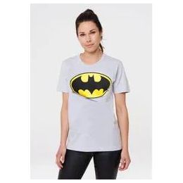 T-Shirt logoshirt "Batman - Logo", Damen, Gr. XS, grau (grau, meliert), 100% Baumwolle, unifarben, normal, Rundhals, Shirts T-Shirt, mit trendigem Print