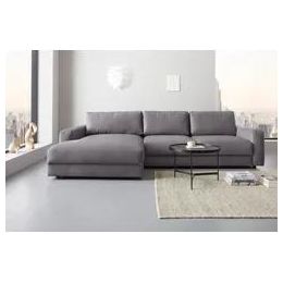 Ecksofa Home Affaire "Bloomfield, elegant, viel Platz, Mega Couch, Breite 303cm, L-Form", grau, B:303cm H:84cm T:176cm, 100% Polyester, Sofas, Ecksofa, extra tiefe Sitzfl&auml;che, wahlweise mit Sitztiefenverstellung