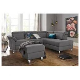 Sit & More Ecksofa SIT & MORE "Arngast L-Form", grau (steel), B:245cm H:84cm T:194cm, Sofas, Ecksofa, inklusive Kopfteilverstellung und Federkern