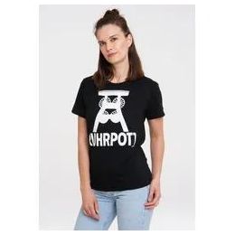 T-Shirt logoshirt "Ruhrpott", Damen, Gr. S, schwarz-wei&szlig; (schwarz, wei&szlig;), 100% Baumwolle, bedruckt, normal, Rundhals, Shirts T-Shirt, mit lizenziertem Print