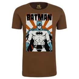 T-Shirt logoshirt "Batman - Poster", Damen, Gr. S, braun, 100% Baumwolle, unifarben, normal, Rundhals, Shirts T-Shirt, mit trendigem Superhelden-Print