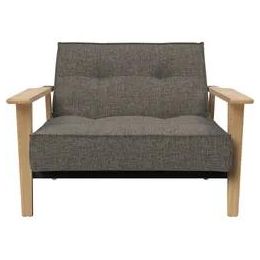 Sessel INNOVATION LIVING TM "Splitback, Multifunktion, Loungesessel, Relaxstuhl, Fernsehsessel", grau (schwarzgrau), B:112cm H:79cm T:99cm, Strukturstoff fein &raquo;Soft&laquo; (100% Polyester);Strukturstoff grob &raquo;MIXED DANCE&laquo; (100% Polyester);Strukturstoff weich &raquo;Coastal&laquo; (100% Polyester);Webstoff fein &raquo;FLASHTEX&laquo; (100% Polyester);Samtstoff &raquo;Velvet&laquo; (100% Polyester), Sessel, Sessel, Relaxsessel mit verstellb