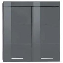 H&auml;ngeschrank Welltime "Avena", grau (grau, grau hochglanz), B:73cm H:77cm T:23cm, Schr&auml;nke, H&auml;ngeschrank, Badschrank breit mit verstellbaren B&ouml;den - Ma&szlig;e (B/T/H) 73/23/77 cm