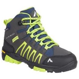 Wanderschuh MCKINLEY "Denali MID AQX J", Kinder, Gr. 33, grau (anthra, lime), Synthetik, Textil, Schuhe Wanderschuh, Wasserdicht