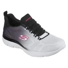 Slip-On Sneaker Skechers "SUMMITS BRIGHT CHARMER", Damen, Gr. 37, schwarz-wei&szlig; (schwarz, wei&szlig;), Textil, Schuhe, Schlupfschuh, Slipper, Freizeitschuh mit sch&ouml;nem Farbverlauf, Topseller
