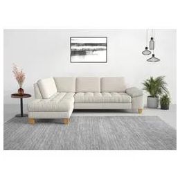 Sit & More Ecksofa SIT & MORE "Westham L-Form", beige (creme), B:261cm H:88cm T:179cm, 90% Polyester 10%Polyamid, Sofas, Ecksofa, mit Ottomane, mit oder ohne Bettfunktion, Bettkasten, Verstellung