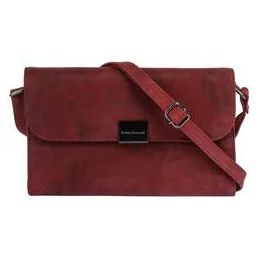 Umh&auml;ngetasche Bruno Banani, Damen, Gr. B/H/T: 25cm x 15cm x 3cm onesize, rot, Leder, leicht gl&auml;nzend, unifarben, Taschen Umh&auml;ngetasche, echt Leder