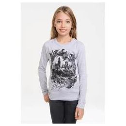 Langarmshirt logoshirt "Harry Potter - Hogwarts Schloss", Jungen, Gr. 152, grau (grau, meliert), 95% Baumwolle, 5% Viskose, bedruckt, meliert, normal, Rundhals, Shirts Langarmshirt, mit coolem Frontprint