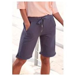 Sweatbermudas ELBSAND "Brinjana", Damen, Gr. S (36), N-Gr, grau (anthrazit), Sweatware, Obermaterial: 95% Baumwolle, 5% Elasthan, unifarben, figurumspielend kniefrei, Hosen Shorts Strandshorts, mit Taschen, Shorts, kurze Hose, Jogginghose
