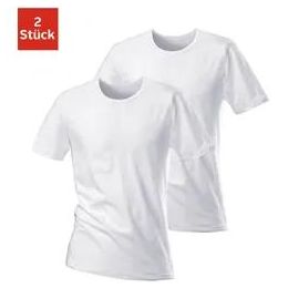 H.I.S. T-Shirt H.I.S, Herren, Gr. XXL, wei&szlig;, Jersey, Obermaterial: 95% Baumwolle, 5% Elasthan, unifarben, Basic, bequem, Rundhals, abgesteppte Kante, Shirts T-Shirt, mit Rundhalsausschnitt perfekt als Unterziehshirt