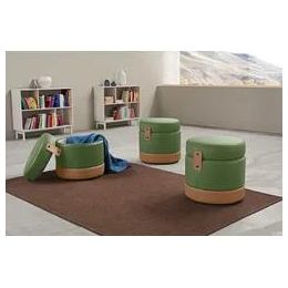 Hocker Egoitaliano "Tonder, Designhocker als Blickfang mit tollen Details", gr&uuml;n (sprite), B:50cm H:50cm T:50cm, Leder CAREZZA (echtes Rindsleder) ist ein Naturleder, dass die urspr&uuml;nglichen Eigenschaften der Haut nicht ver&auml;ndert. Das Vorhandensein von verheilten Narben, K&ouml;rnungsunterschiede, Falten, Adern, Unterschiede in den Farbt&ouml;nen und andere Spuren, die die Natur auf diesen Fellen hinterlass