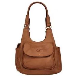 Umh&auml;ngetasche Samantha Look, Damen, Gr. B/H/T: 37cm x 18cm x 13cm onesize, braun (cognac), Leder, leicht gl&auml;nzend, unifarben, Taschen Umh&auml;ngetasche, echt Leder, Made in Italy