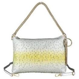Schultertasche "Bling", Damen, Gr. B/H/T: 30cm x 21cm x 3cm onesize, gelb, Polyurethan (PU), Collezione Alessandro, Taschen Schultertasche, mit tausenden Strass Glitzersteinen