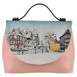 Henkeltasche DOGO "Handy Umh&auml;ngetasche Take A Walk Schultertasche", Damen, Gr. B/H/T: 24cm x 12cm onesize, rosa, Taschen, Handgefertigt