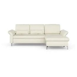 Ecksofa Home Affaire "Palm Beach L-Form", beige (creme), B:269cm H:89cm T:175cm, 98%Polyester, 2%Polyamid, Sofas, Ecksofa, Federkern, mit Sitztiefenverstellung, wahlweise mit Bettfunktion